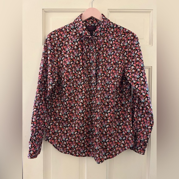 J. Crew | Tops | J Crew Liberty Art Womens Pretty Floral Button Down ...